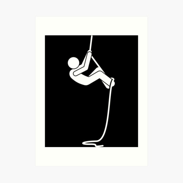 "Stickman Climbing A Rope White Version" Art Print for Sale by Stickman ...