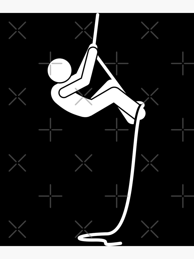 "Stickman Climbing A Rope White Version" Art Print for Sale by Stickman ...