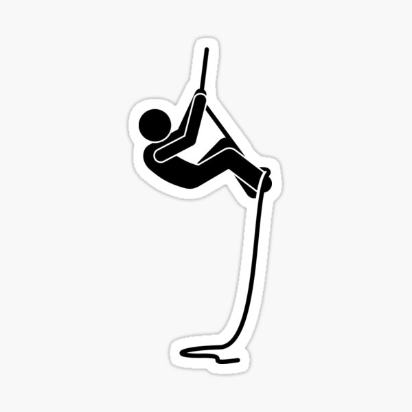 "Stickman Climbing A Rope White Version" Sticker for Sale by Stickman ...