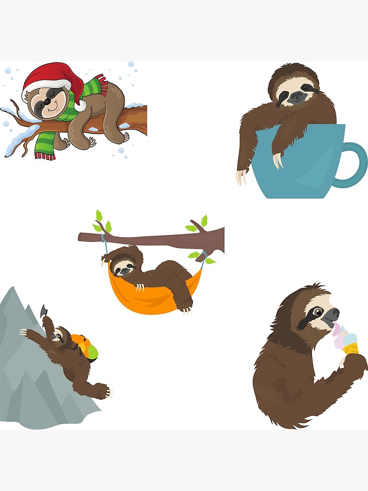 " cute sloth sticker packs- cute animal sticker packs, international ...
