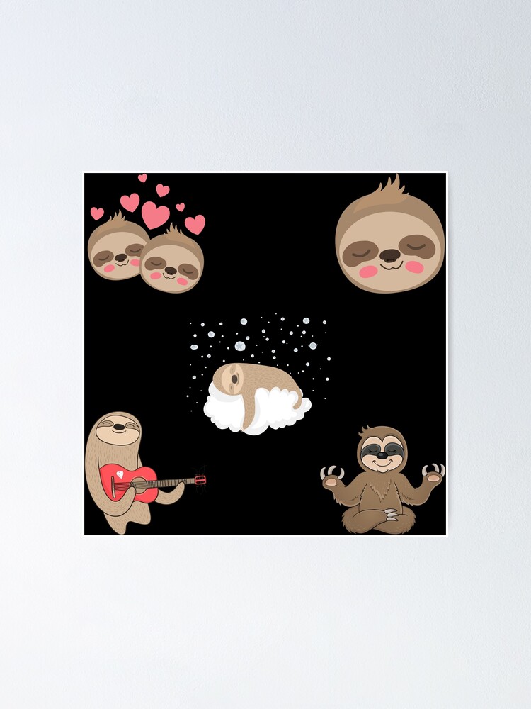 "cute sloth sticker packs- cute animal sticker packs, international ...
