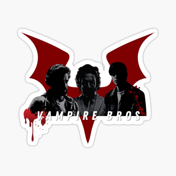 "Vampire bros (Black version)" Sticker for Sale by animecollects ...