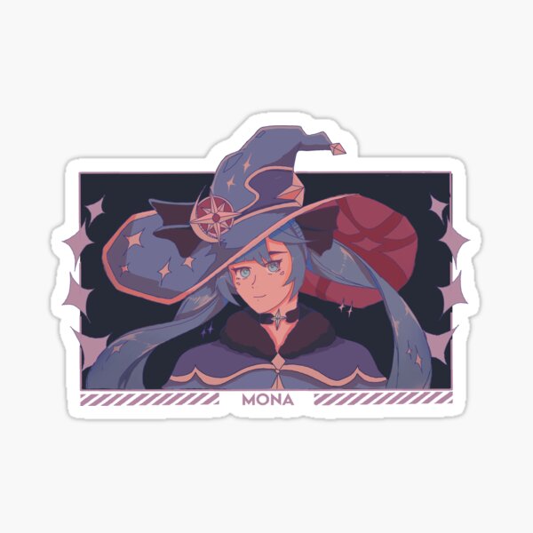 "mona genshin impact sticker mihoyo primogems " Sticker for Sale by ...