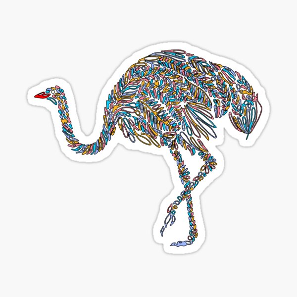 "Hand Drawn Australian Emu " Sticker for Sale by JEFFSTAN | Redbubble
