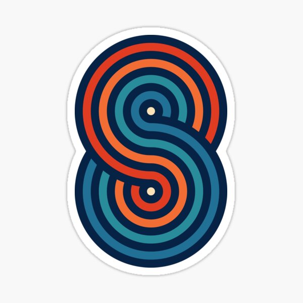 "Retro Eight" Sticker for Sale by Texterns | Redbubble
