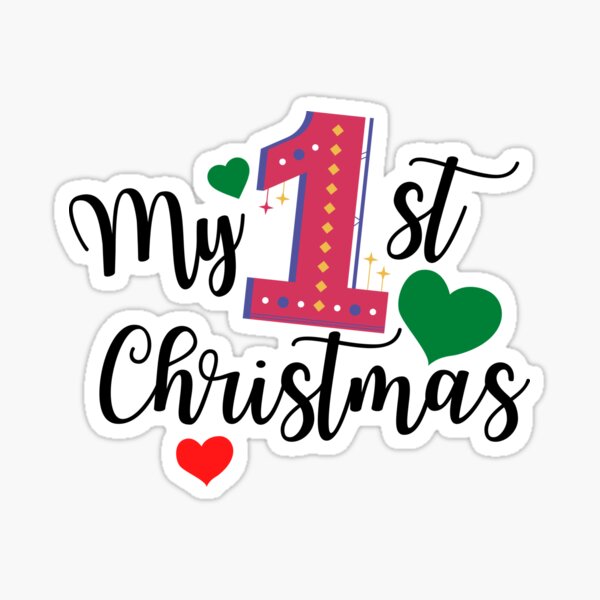 "First Christmas " Sticker for Sale by Hoetoons | Redbubble
