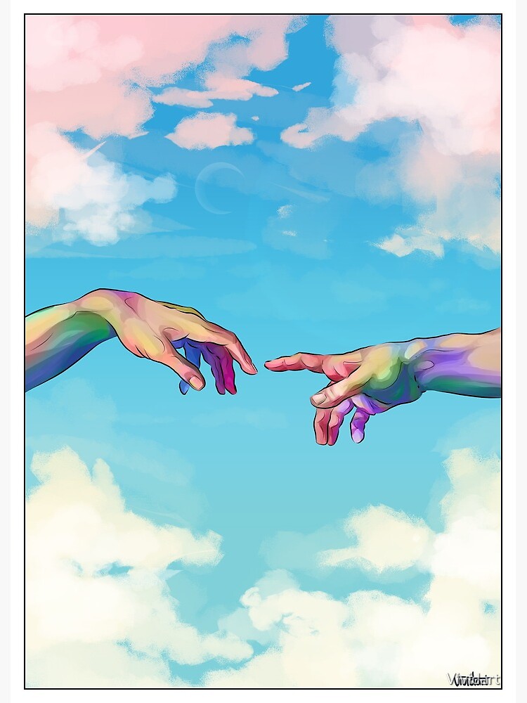 "The Creation of Adam - day version, white border" Photographic Print ...