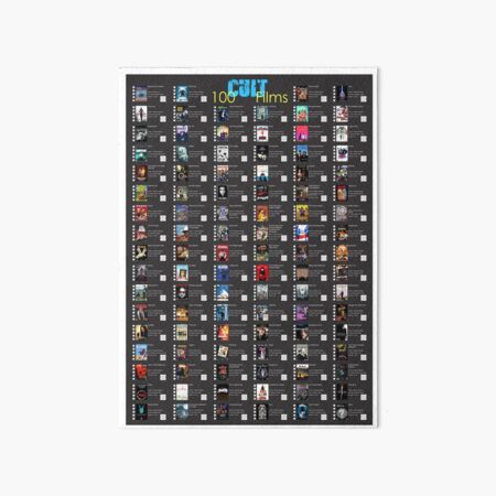 "100 Cult Films Watch and Rate Poster" Art Board Print for Sale by ...