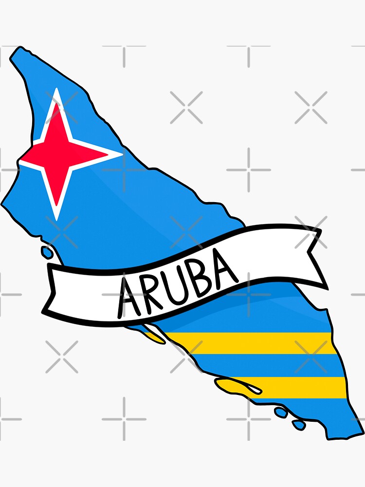 "Aruba Flag Map Sticker" Sticker for Sale by Drawingvild | Redbubble