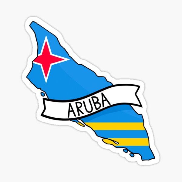 "Aruba Flag Map Sticker" Sticker by Drawingvild | Redbubble