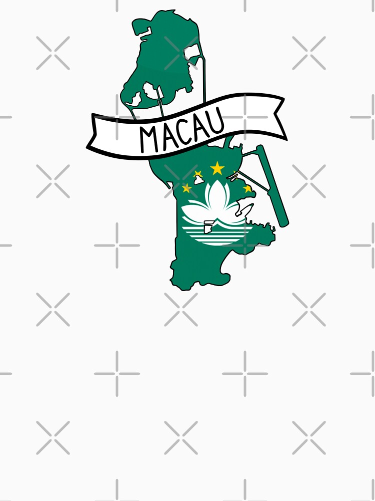 "Macau Flag Map Sticker" T-shirt for Sale by Drawingvild | Redbubble ...