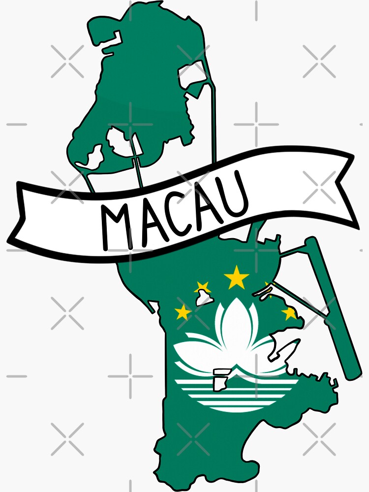"Macau Flag Map Sticker" Sticker for Sale by Drawingvild | Redbubble