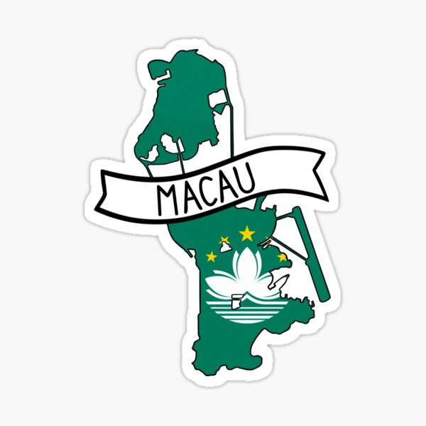 "Macau Flag Map Sticker" Sticker by Drawingvild | Redbubble
