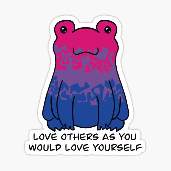 "Bi Pride Frog" Sticker for Sale by DisasterArtCo | Redbubble