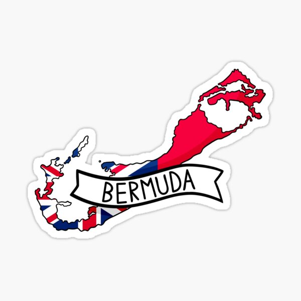 "Bermuda Flag Map Sticker" Sticker for Sale by Drawingvild | Redbubble