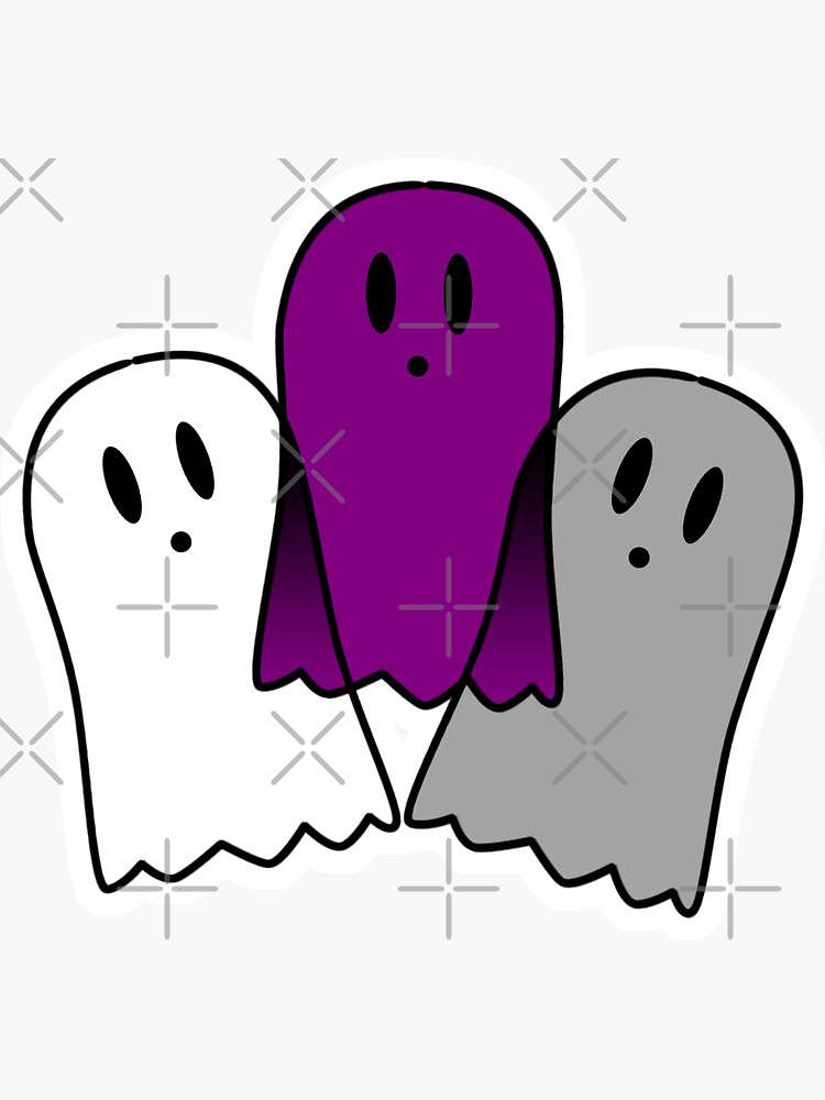 "Subtle Pride Spooky Cute Ghosts Ace/Demi Flag" Sticker for Sale by ...