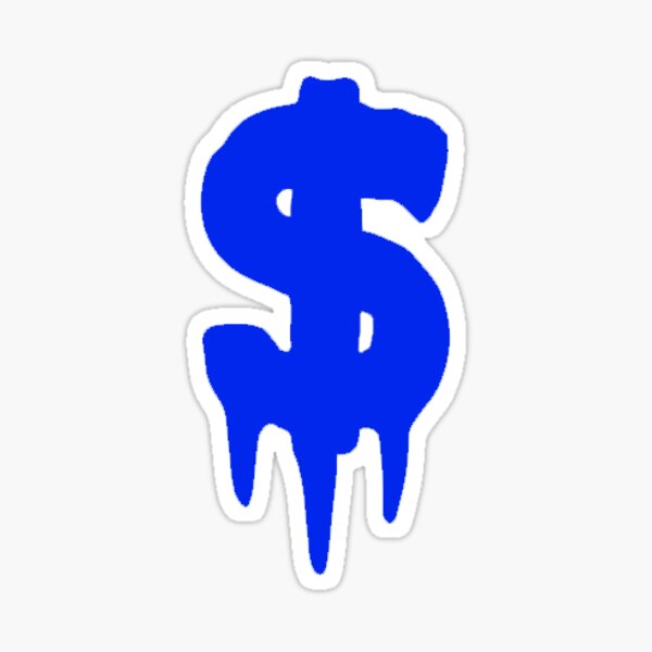 "Deep Blue Money Sign" Sticker for Sale by anything4joji | Redbubble