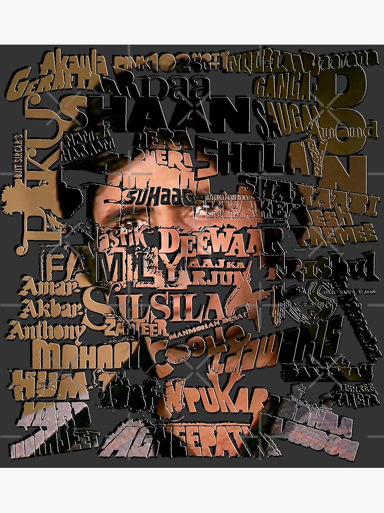 "Deewar Amitabh Retro Collage" Sticker for Sale by Sansahota | Redbubble