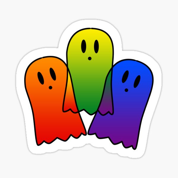"Subtle Pride Spooky Cute Ghosts Gay Rainbow Flag" Sticker by ...