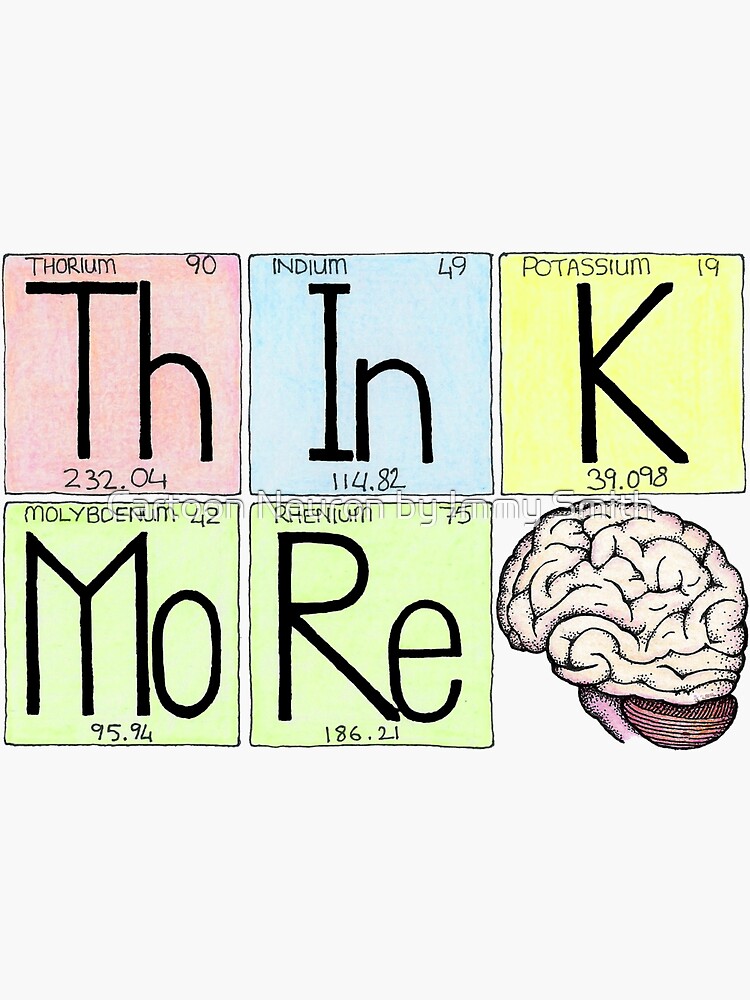"ThInK MoRe" Sticker for Sale by Cartoon Neuron by Immy Smith | Redbubble