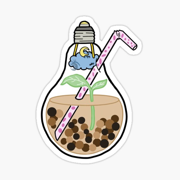 "Boba light bulb" Sticker by Islandsprakle | Redbubble