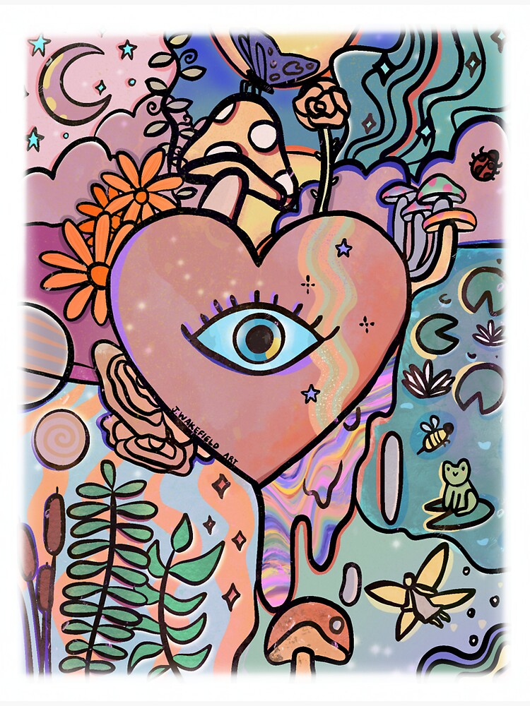 "drip heart eye" Sticker by DoodleJulie | Redbubble