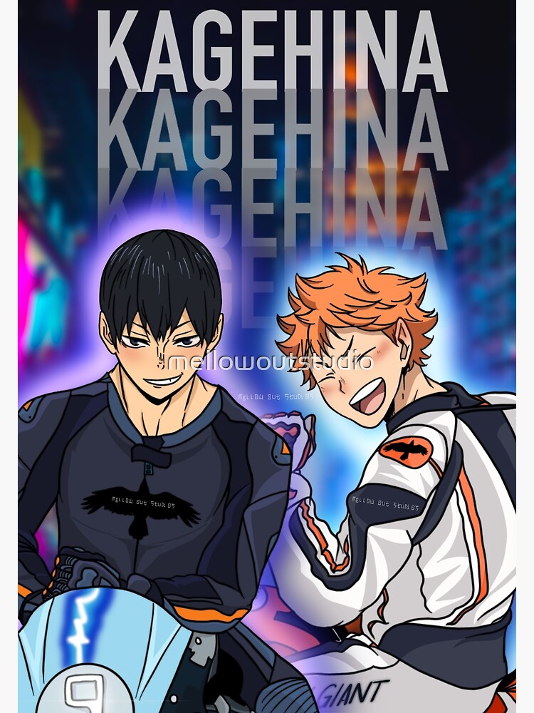 "kagehina shobio haikyuu motorcycle" Poster for Sale by mellowoutstudio ...