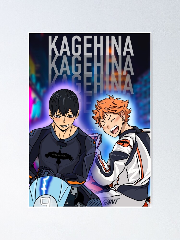 "kagehina shobio haikyuu motorcycle" Poster for Sale by mellowoutstudio ...