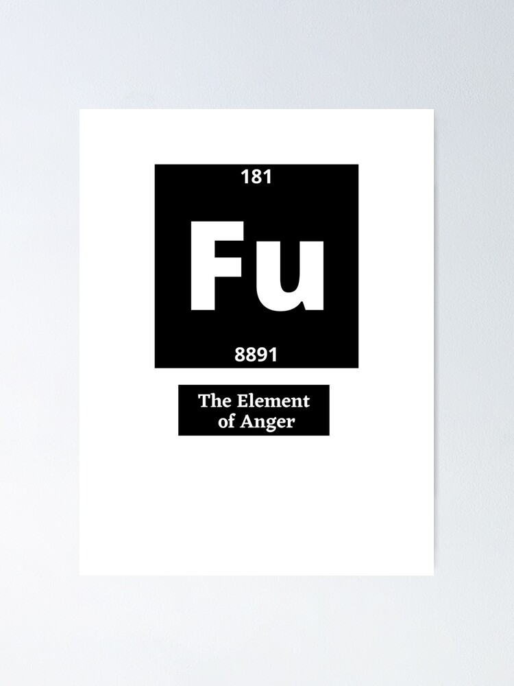 Póster «Tabla periódica, elemento Fu, tendencias, citas divertidas.» de ...