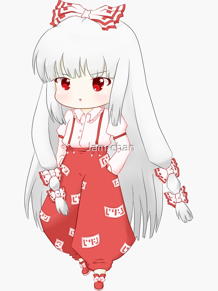 "~ Touhou - Mokou chibi ~" Sticker by Jam-chan | Redbubble