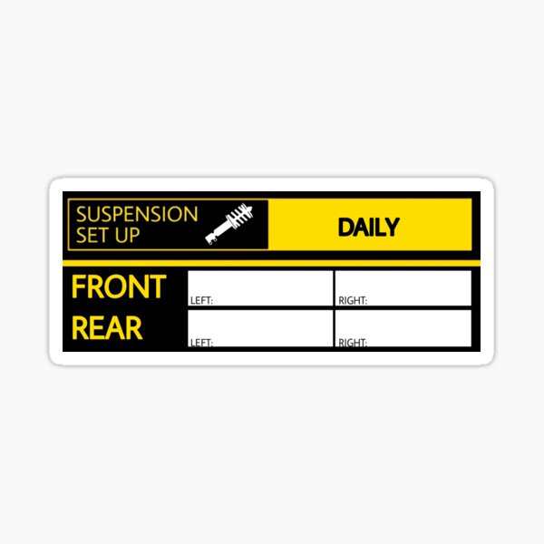 "Suspension Damper Setting / Preset (Daily)" Sticker for Sale by ...