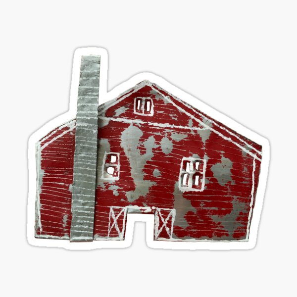 "Big red barn" Sticker for Sale by Lizardlewis | Redbubble
