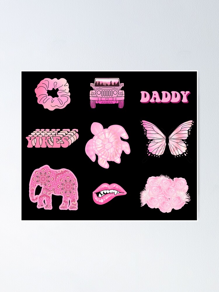 "Pink Vsco Girl With Roses Flower - Girly" Poster for Sale by ...