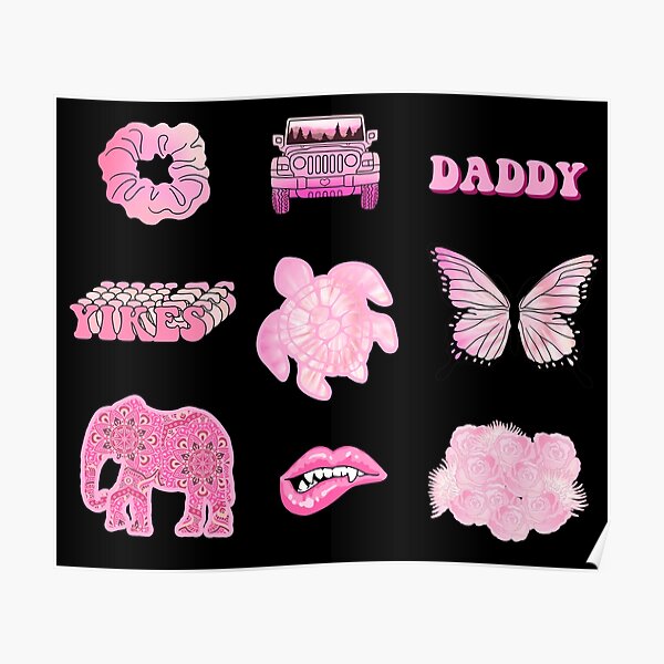 "Pink Vsco Girl With Roses Flower - Girly" Poster for Sale by ...