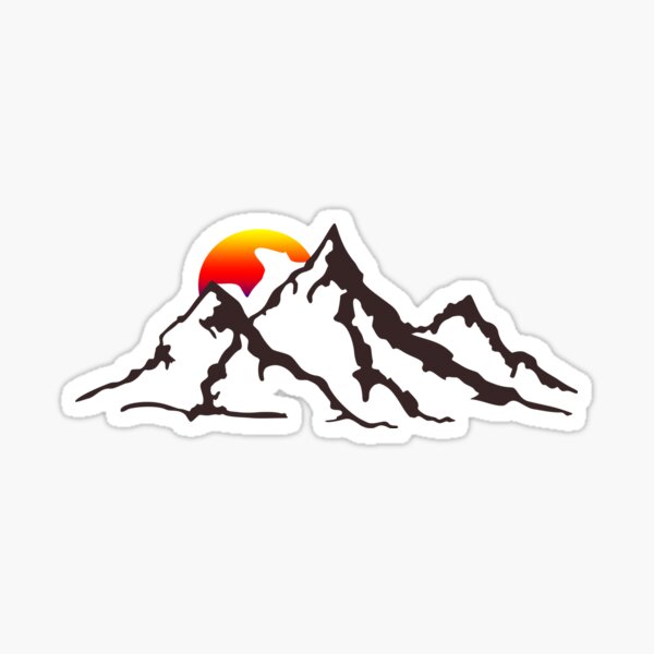 "Mountain range" Sticker by ushanArt | Redbubble