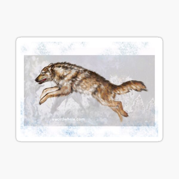 "Wolf leaping" Sticker for Sale by swordwhale | Redbubble