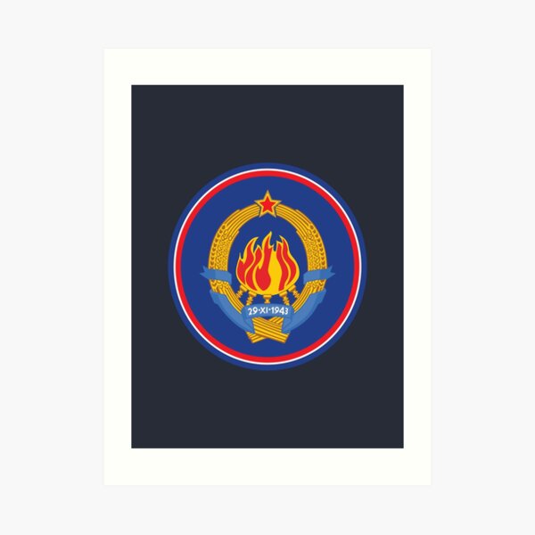 "Ex Yugoslavia Jugoslavija SFRJ Coat Of Arms Grb Zastava" Art Print for ...