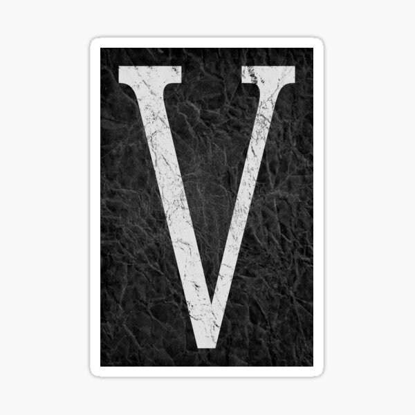 "Illustration - Letter V in shabby vintage style" Sticker for Sale by ...