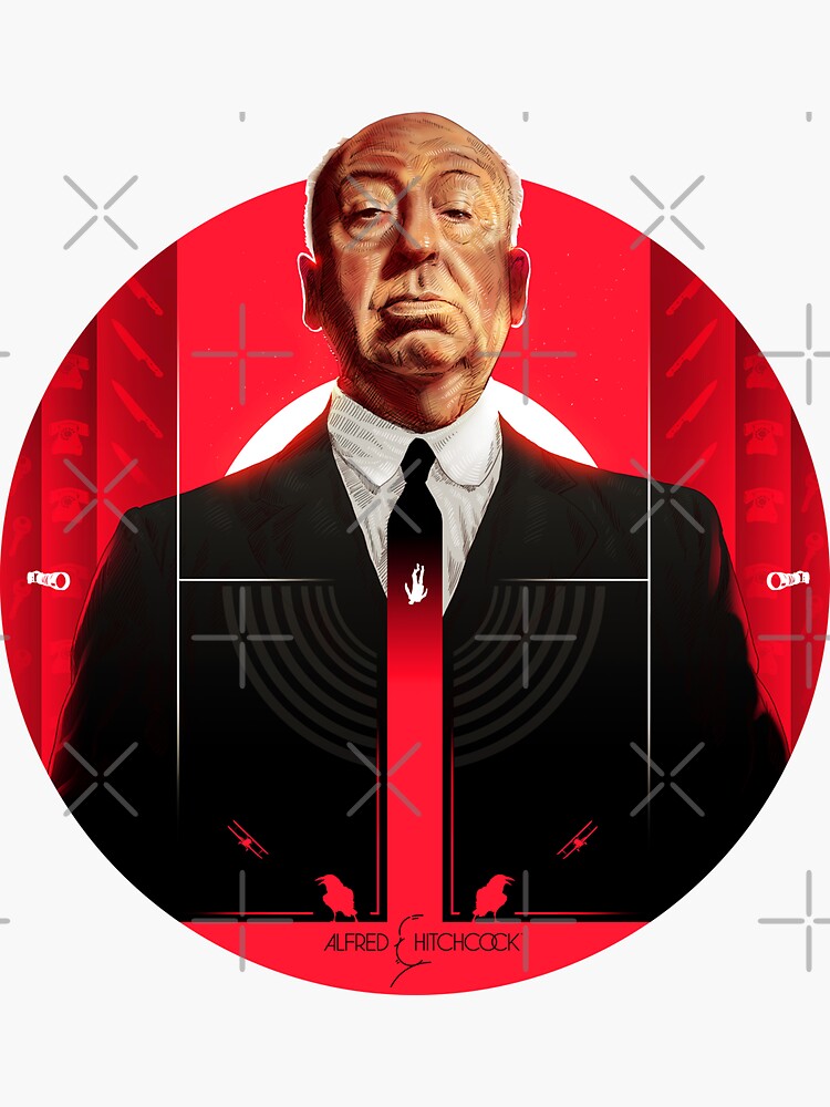 "Alfred Hitchcock" Sticker by BalazsPakozdi | Redbubble