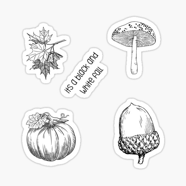 "Its a Black and white Fall" Sticker for Sale by Mellojello369 | Redbubble