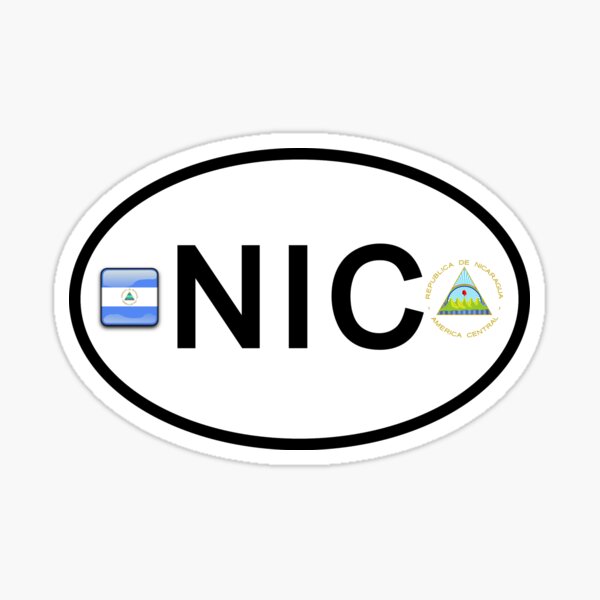 "Nicaragua country code vehicle registration " Sticker for Sale by ...