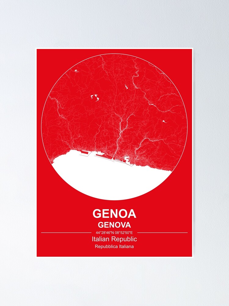 "Genoa (Italian Republic) City Map" Poster for Sale by jesse-stewart18 ...