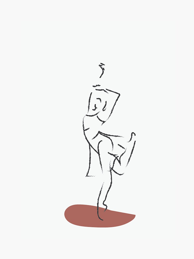 "Poppy Dancer Wall Art, Minimalist Print" Sticker for Sale by ...