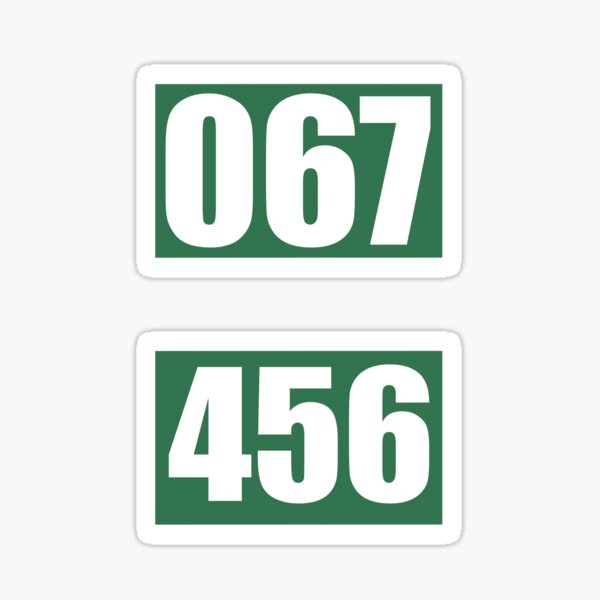 "Squid game player numbers set of two" Sticker for Sale by bodimchev ...
