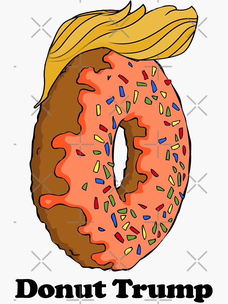 "Donut Trump" Sticker for Sale by popdesigner | Redbubble