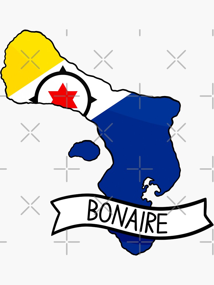 "Bonaire Flag Map Sticker" Sticker for Sale by Drawingvild | Redbubble