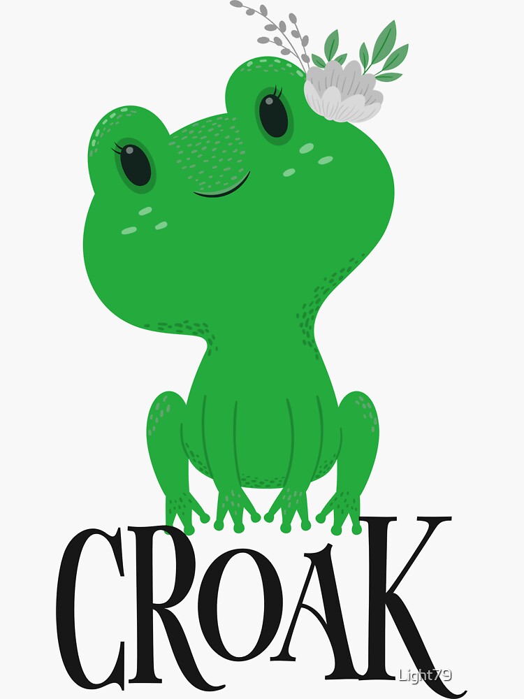 "Cute Frog Says Croak " Sticker by Light79 | Redbubble