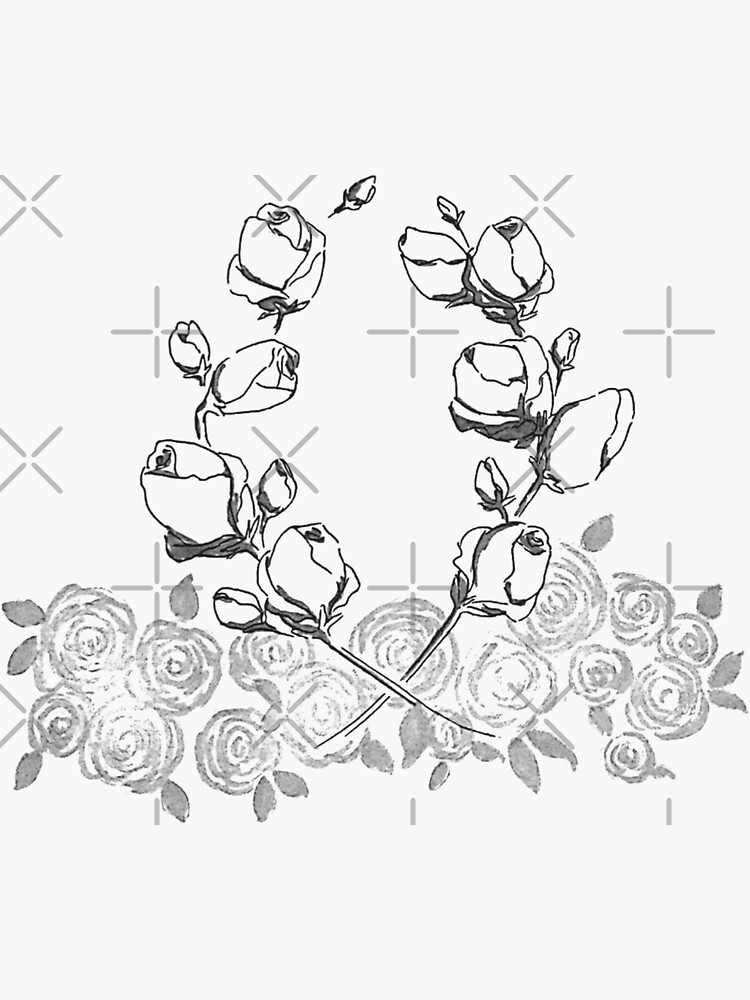 "Arc roses drawing" Sticker for Sale by DoodlesFlowers | Redbubble