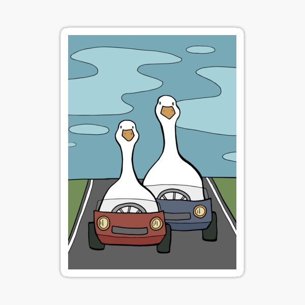 "Ducks in a Car Race" Sticker for Sale by Otter-Grotto | Redbubble
