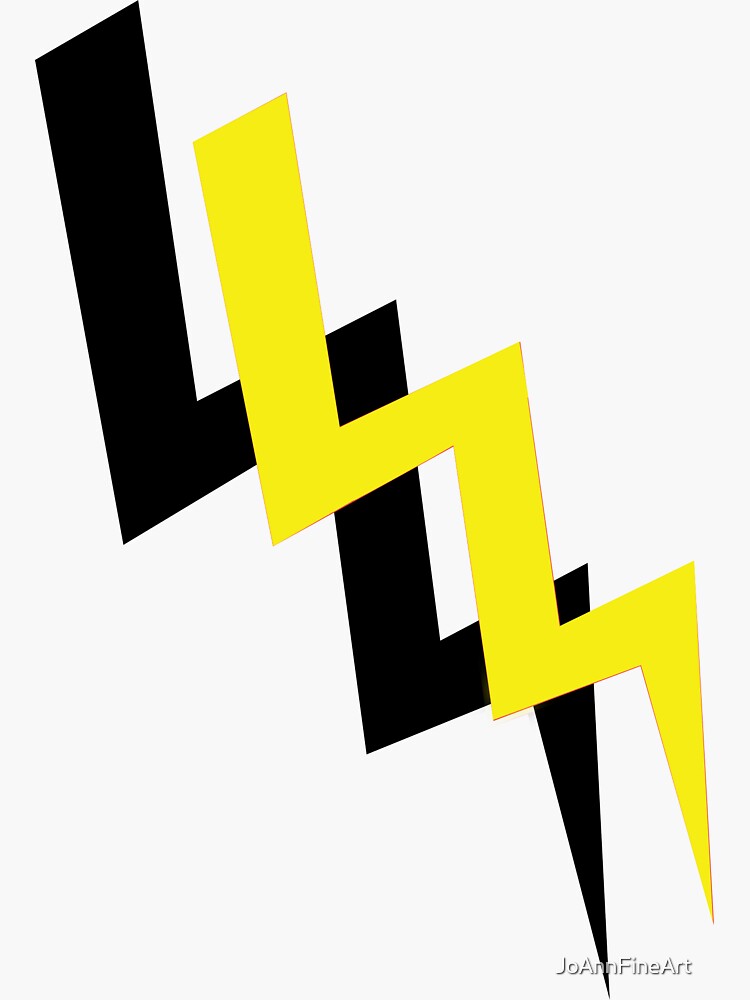 "Black and yellow lightning" Sticker for Sale by JoAnnFineArt | Redbubble